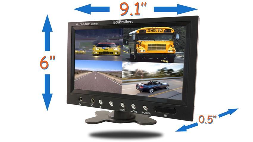 9-Inch Split Screen Monitor with built in DVR for up to 4 Backup Cameras