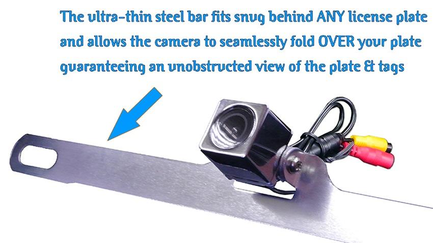 Concealed Silver License Plate Backup Camera