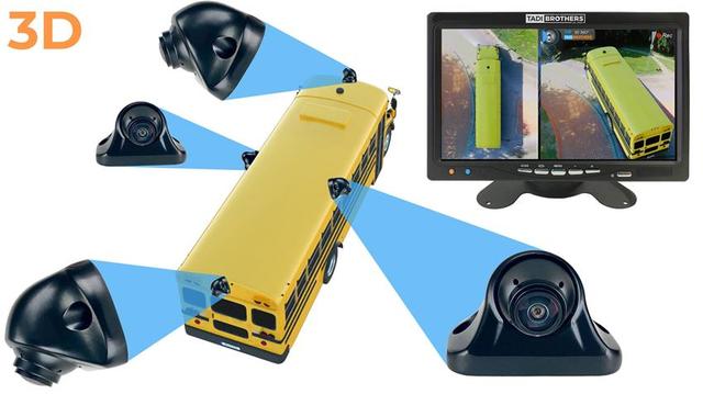 360 Degree School Bus Camera System in 3D for Surround View with ...